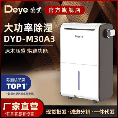 德业除湿机家用 别墅除湿器抽湿机 烘鞋 干衣功能DYD-M30A3