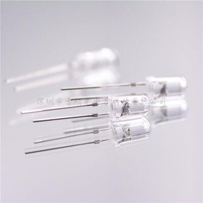 f5led直插灯珠指示灯发光二极管2脚透明胶体短脚5mm粉色超亮