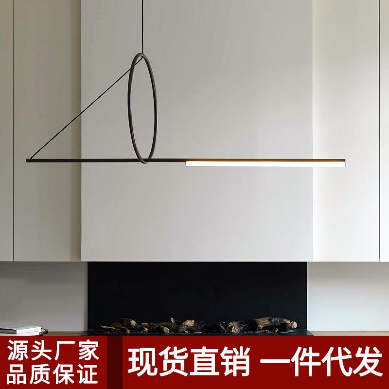 北欧简约几何线条LED吊灯创意个性客厅餐厅吧台样板房设计师吊灯