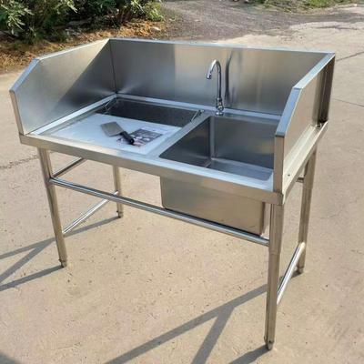 商用杀鱼工作台宰杀台斜面砧板杀鱼用的水池操作台超市杀鱼台食堂