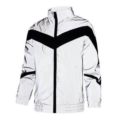 R 10968 Reflective Stand Collar Jacket 反光立领夹克