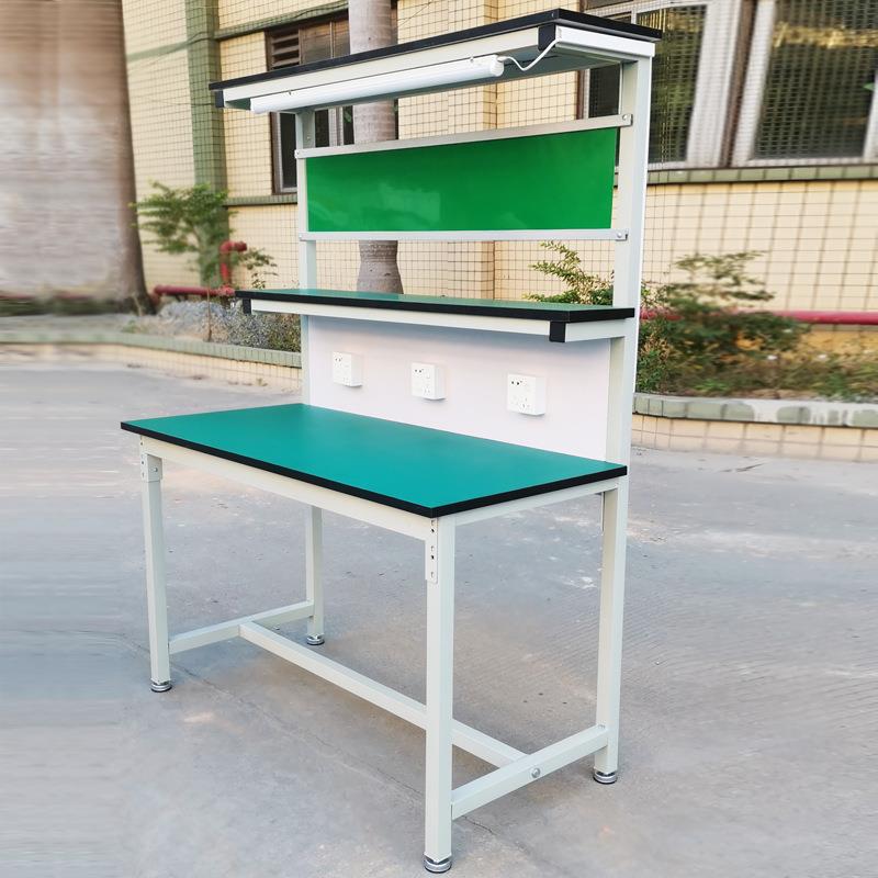防静电工作台生产车间流水线操作台电子装备检验桌双层带灯架抽屉
