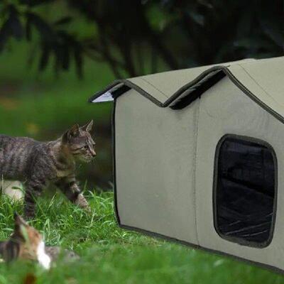 Cat Outdoor House Large Insulated Cat Shelter Waterproof