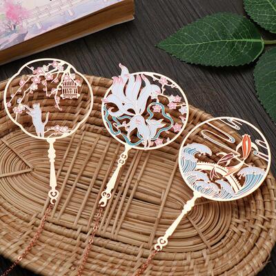 Chinese Style calligraphy and painting Bookmark Group Fan Bo