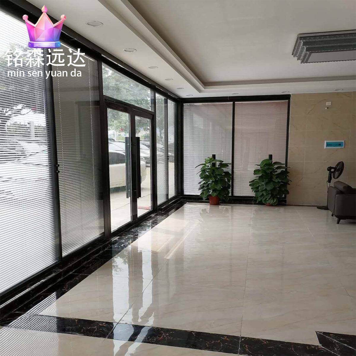 办公室单双层钢化玻璃隔断双玻百叶高隔断隔音墙承接工程隔音降噪