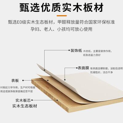 实木推拉衣柜门用卧室免安装205新款8642组合柜子生2态家板衣橱
