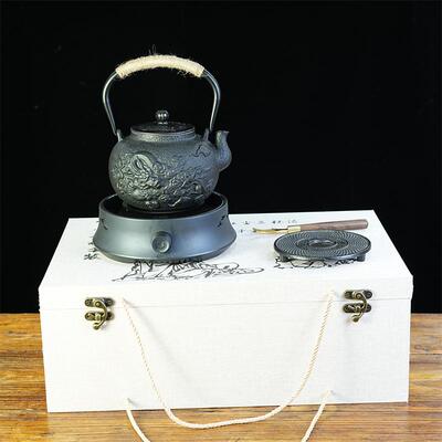 1200l中龙铸云铁m壶煮水壶铁茶壶 日式烧1200ml云水泡茶手养工生