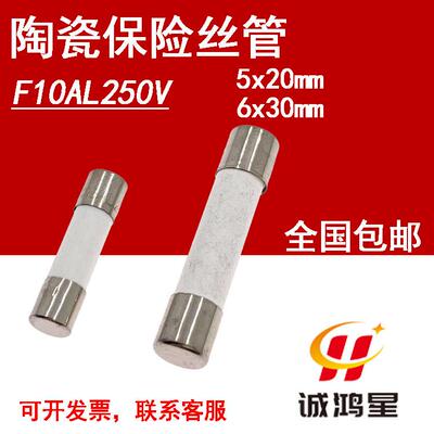 F10AL250V快熔断10A保险丝5x20/6*30mm熔断器陶瓷保险管