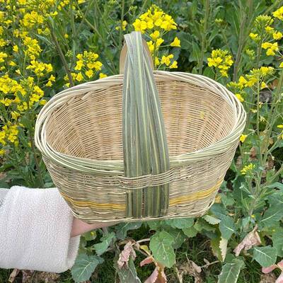 篮蓝竹编手提QUE子菜蓝家用纯竹手工竹编提篮子编蓝子竹蓝子筐