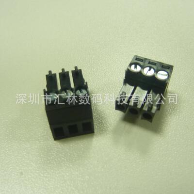 深圳汇林WF735-3.5mm插拔式端子插头-黑色/绿色端子台