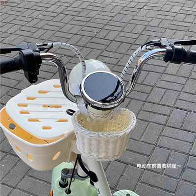 手工编织电动车置车篮大前容储物车筐滑板车自WTZ行筐车量收纳可