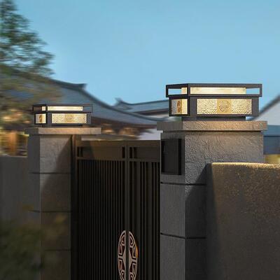 灯门柱太阳能灯别墅大门水户围墙新头灯防水柱头太阳户外外围庭院