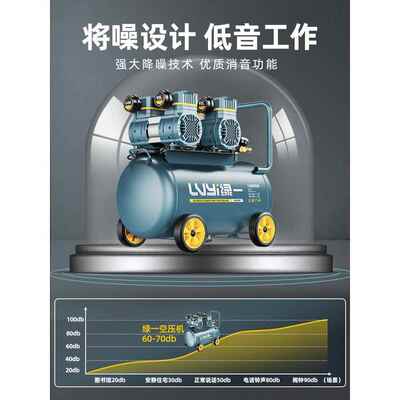 无油空压机音气泵工级空气压缩机打小型22BHF0V便静携木工高压业