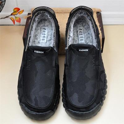 正品老爸北帮京布鞋男低鞋超轻棉鞋保暖防滑爸一脚蹬冬季宽胖脚鞋