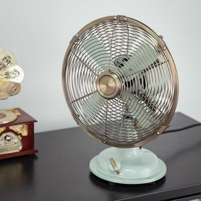 SUNKO8寸复古小风扇老式怀旧家用办公室桌面金属小型台扇电风扇