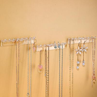 Wall-mounted jewelry organizer hook for necklaces, bracelets