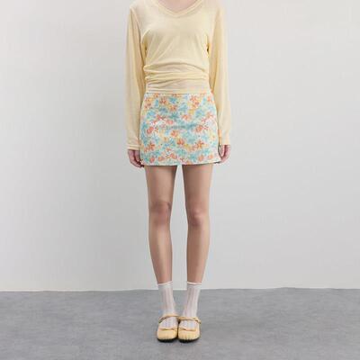 BZXO小众设计碎花半身裙女夏季2026新款高腰显瘦短款a字裙包臀裙