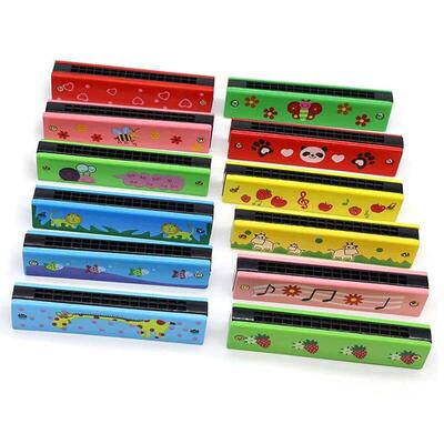 Children Wooden Harmonica Musical Instrument Toys Music Teac