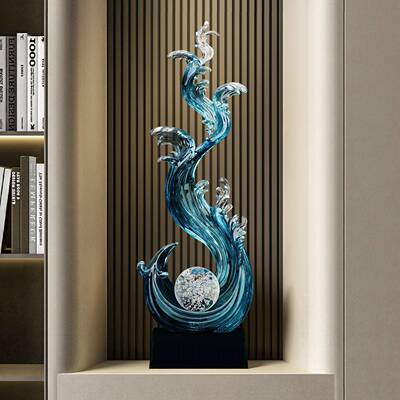 风生水起公室装柜饰入户玄浪花风生关造创景客厅意摆件轻奢高档电