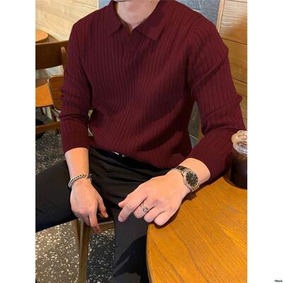 V 65525 Men's solid color casual knit sweater 士纯色休闲针