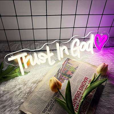 tiktok热卖Trust in God霓虹灯发光字信任上帝字母造型灯