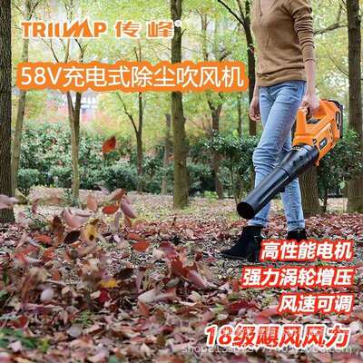 传峰充V电式吹风机58锂电电吹动鼓风机家用清机庭院树叶吹雪LUR扫