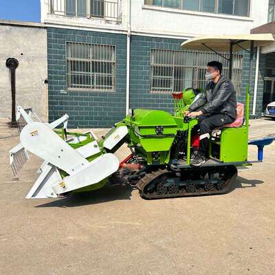 马电启动柴油履合带式小麦水稻收泥获脱粒机 25力旱MNB地田联收获