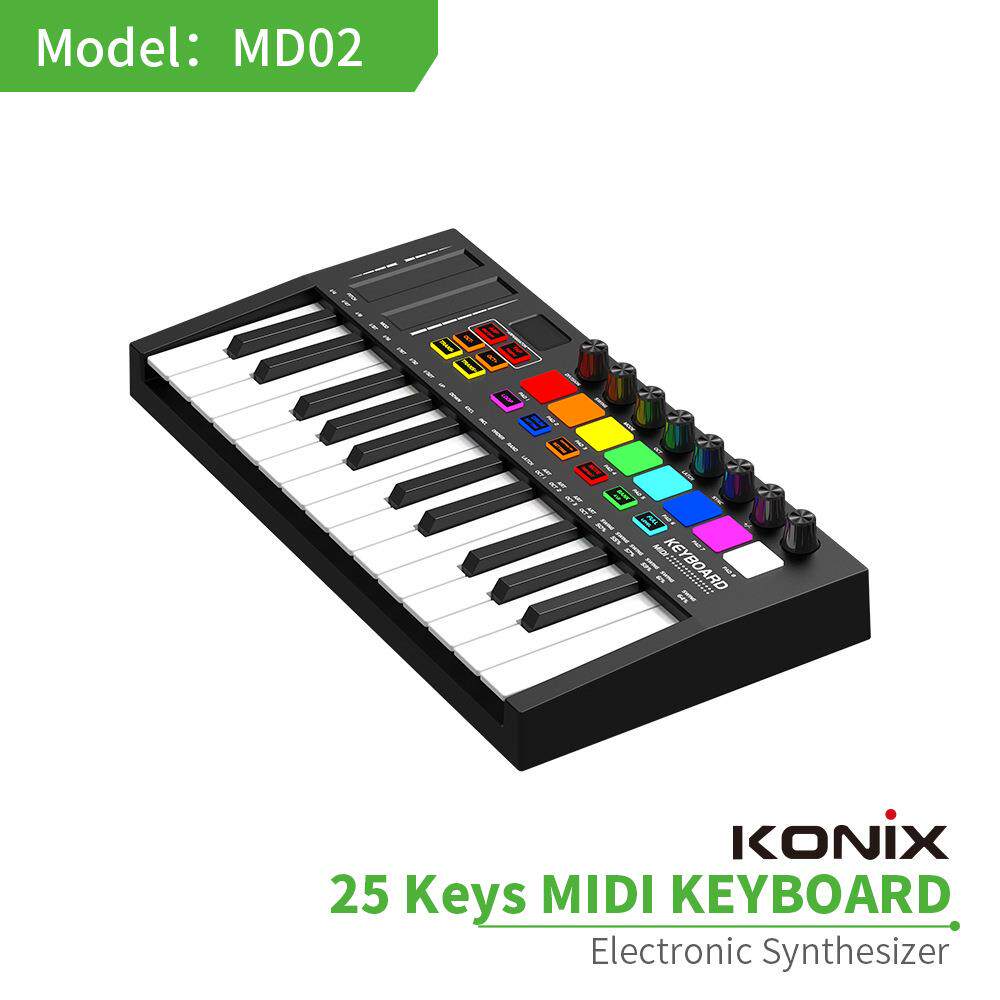 MD0225键MIDI电键盘专业音迪控制MD02器智能便携曲编打迷击垫