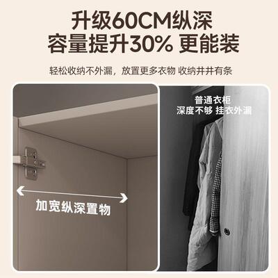 木简衣柜家用卧OJA室对开门现代组装实简约易多层分格儿童出租房