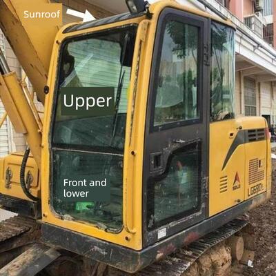 适用于临床E680F - 75挖掘机前后上下挡风玻璃左右门窗玻璃675F不