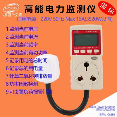 GM89高能电力监测仪功率值电压电流频率MAX16AHIGH-POWERMONITOR