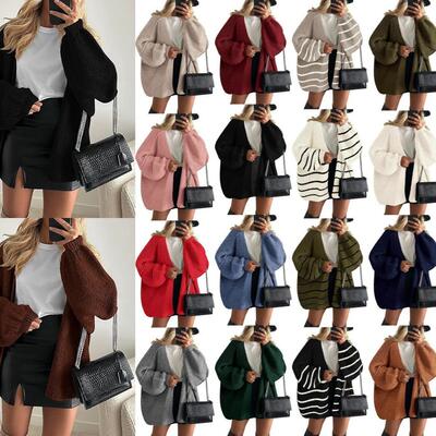 Women'S Oversized Cardigan Sweater Fall Long Lantern Sleeve