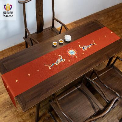 平角蝴蝶布花双外龙图茶席水AXL-0002室莲防内皆可用
