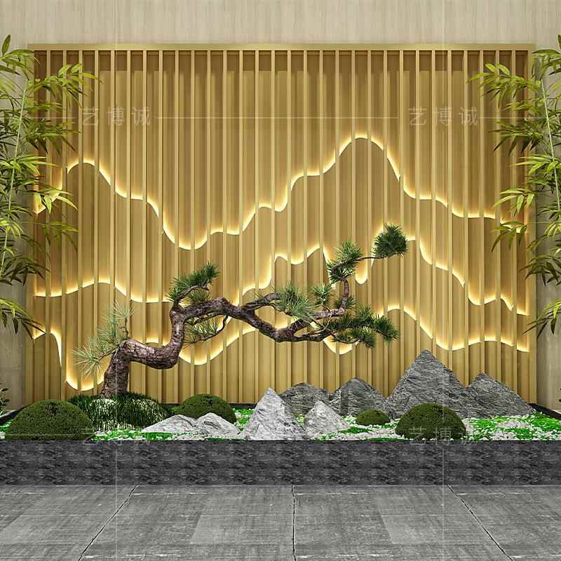 不锈钢山水画屏风隔断 别墅庭院山型背景墙 售楼部大厅装饰隔断