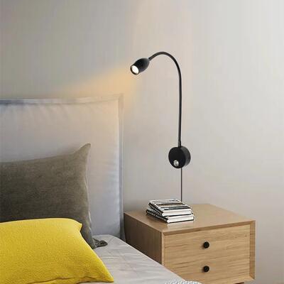 跨境LE头D管软壁灯阅触摸调光床灯蛇形读灯软741管射灯3W鹅颈射灯