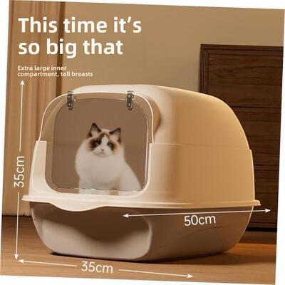 Cat litter box Fully enclosed cat supplies Large cat toilet
