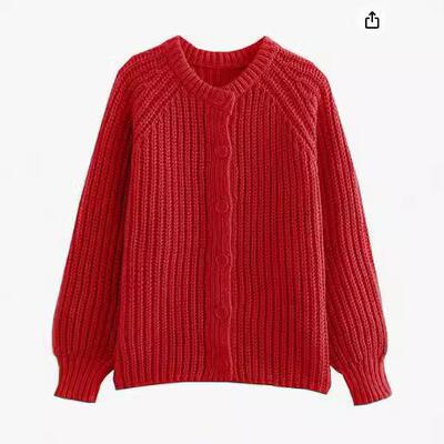 Women's long sleeved round neckline solid colored