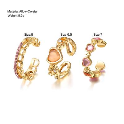 Ring set with 3 pieces紫色爱心荆棘彷猫眼石戒指戒指3件套Rings