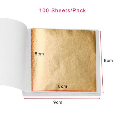 100sheets Imitation Gold Foil Paper Leaf Gilding DIY Epoxy R