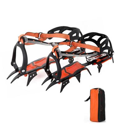 AYXSEE跨境户外12齿防滑冰爪双排孔调节登山攀冰冰爪防滑冰钓雪爪