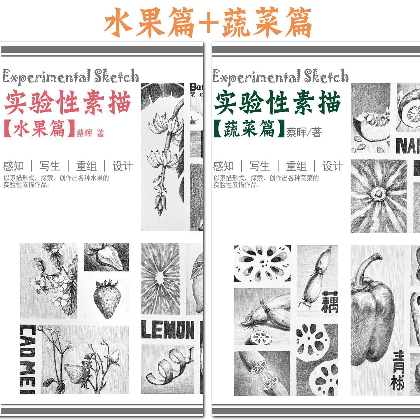 新思维实验性蔬菜水果速写本图画本绘画本素描卡A5创意素描临摹卡
