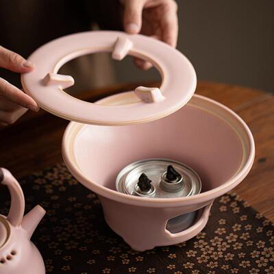 蜡热烛煮茶炉暖花茶日式提梁壶陶CWL瓷底座加炉温保套明火烤温茶