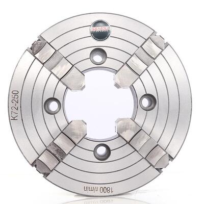 现货三欧四爪单动卡盘K72-250四爪偏心卡盘普通车床夹盘爪子可调