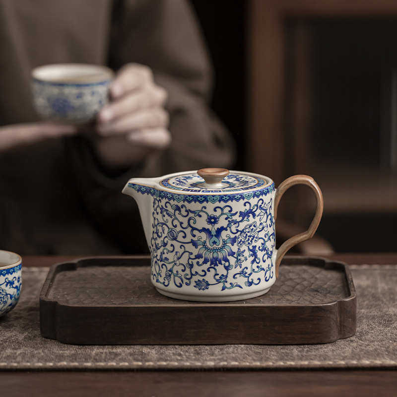 缠陶瓷功夫壶家用防单莲小钟烫泡茶器泡茶养开壶茶具片汝窑壶枝可