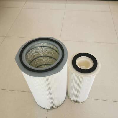 万泽供应工业集尘箱除尘滤芯 0.3微米覆膜滤筒销往山东折叠滤芯