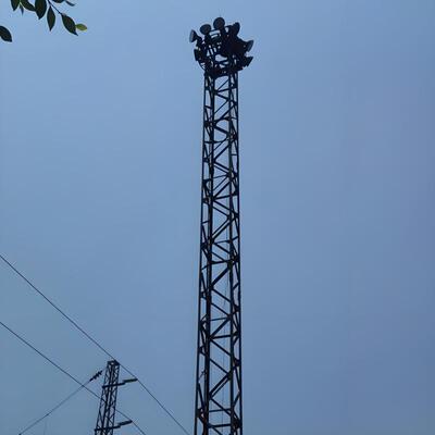 热镀锌码头投光射光灯塔投光灯塔格构式灯架21.5米铁路升降灯塔