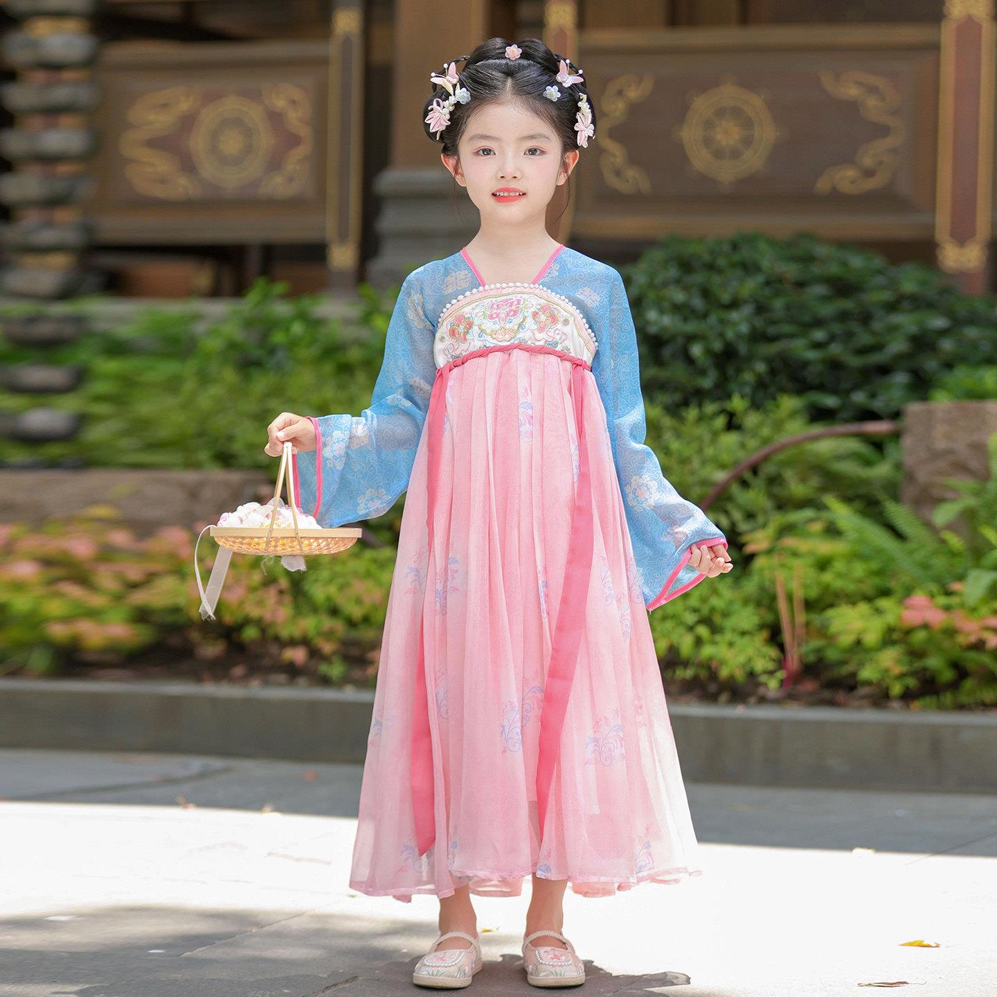 汉服女童2026新款春季儿童古风古装女孩公主春秋中国风连衣裙襦裙
