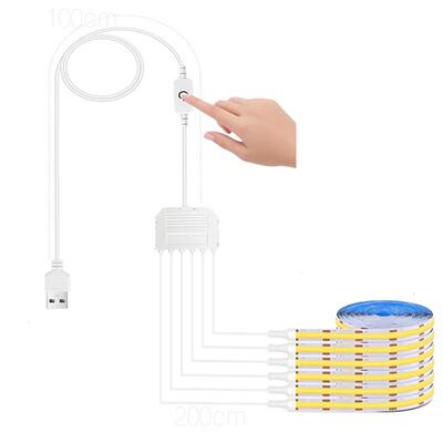 跨境热销 5Vcob灯带 一拖六套装触摸遥控感应开关灯带led灯条