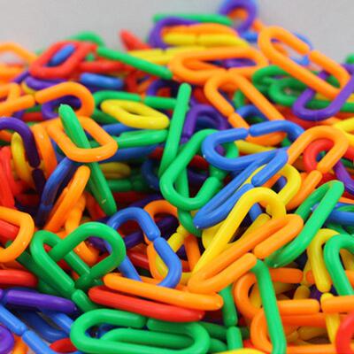 60PCS Kids Geometric Chain Linked Buckle Building Block Educ