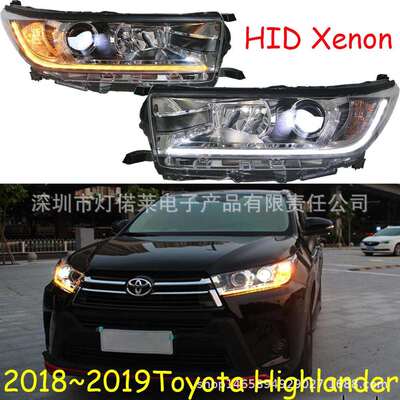 2018~2019汉兰达大灯前照灯全LED+HID；汉兰达前大灯日行灯